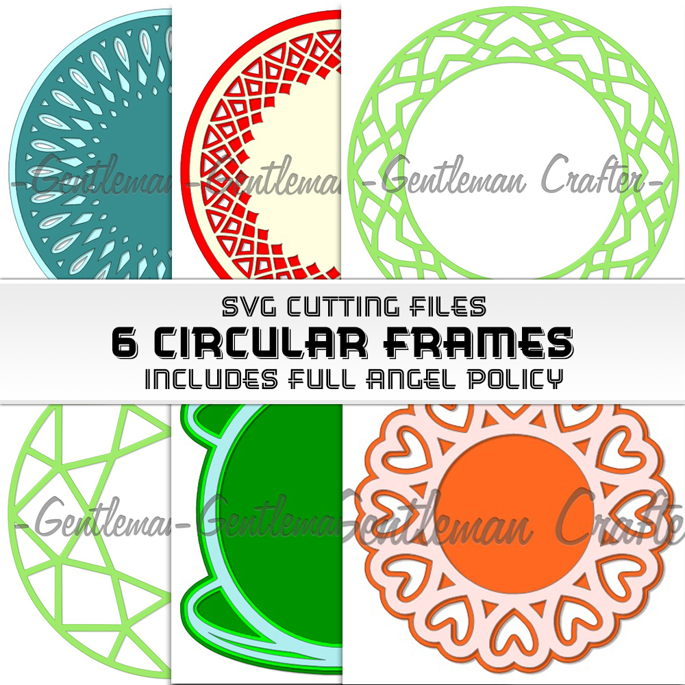 SVG Cutting Files – Six Circular Frames – GENTLEMAN CRAFTER