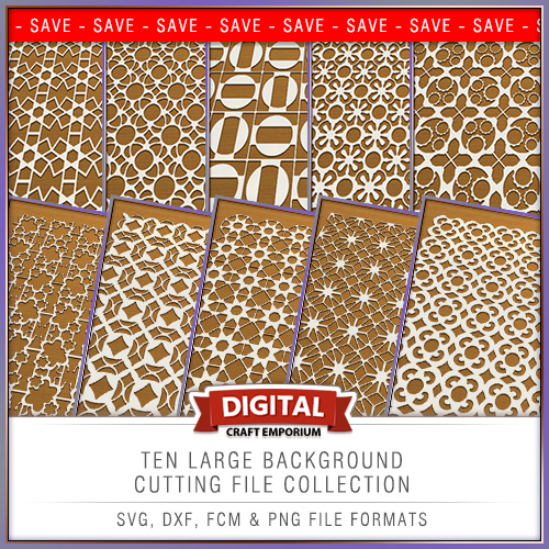 SVG DXF FCM Large Background Cutting File – GENTLEMAN CRAFTER