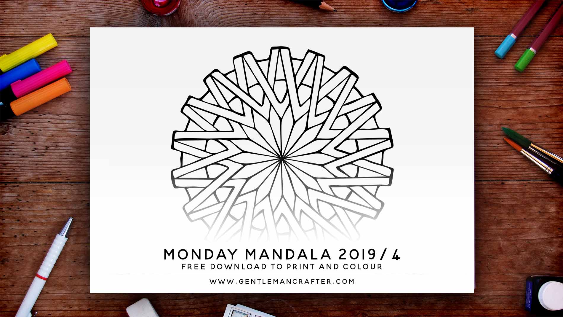 Mandala Monday 2019-4 Hand Drawn Design To Download, Print And Colour ...