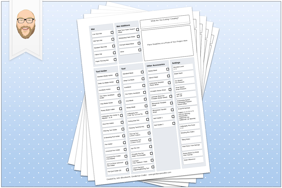 Scan N Cut Saturday – Accessories Checklist and Swatch Sheet ...
