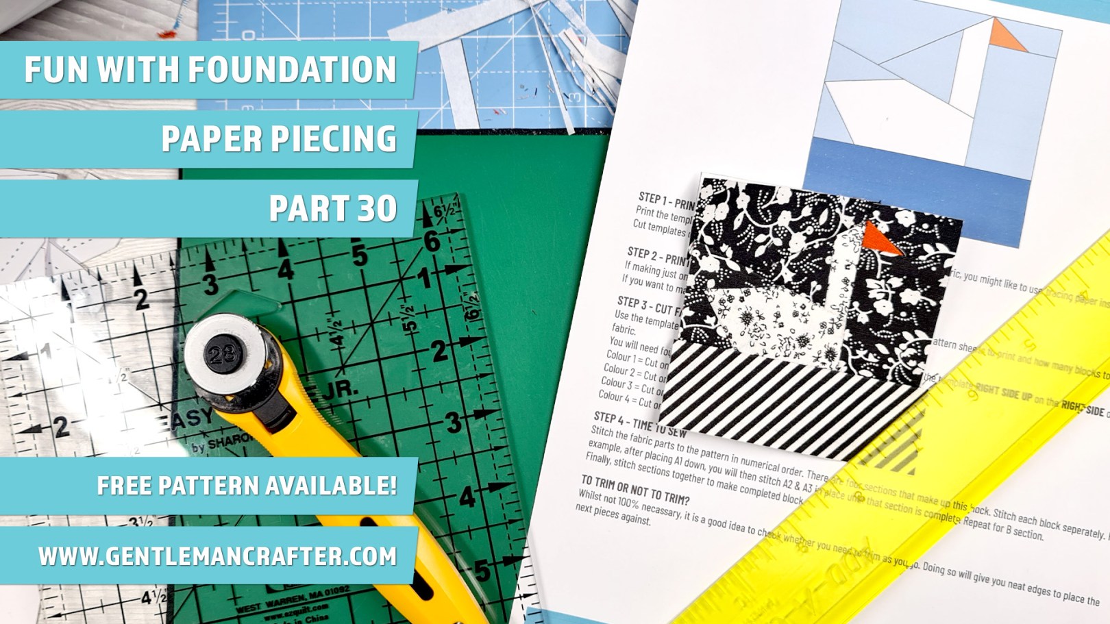 Fun with Foundation Paper Piecing 30 – Swan – GENTLEMAN CRAFTER