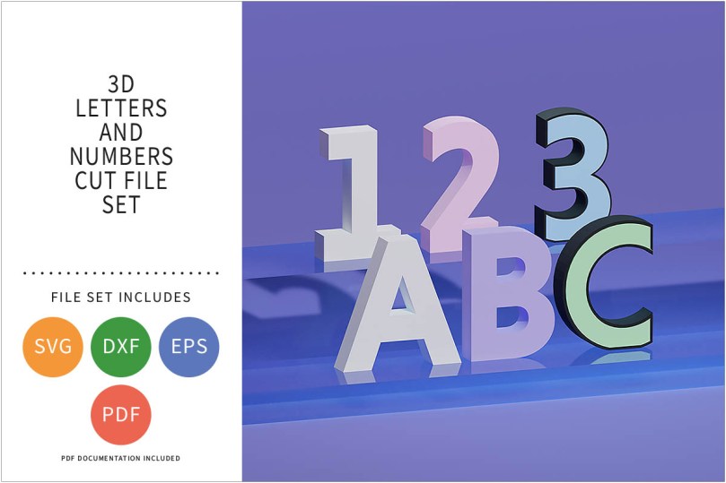 3D Letters and Numbers Cut File Set – GENTLEMAN CRAFTER