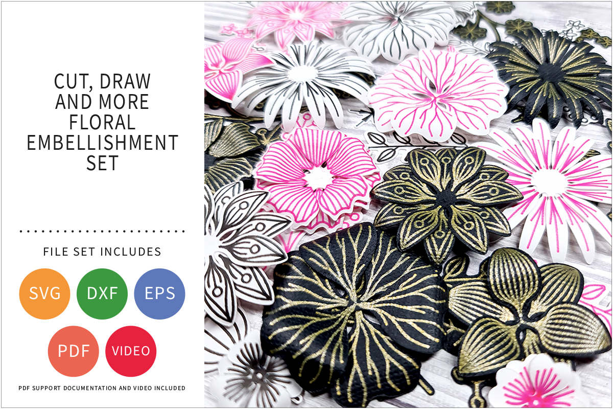 Cut, Draw and More Floral Embellishments File Set – GENTLEMAN CRAFTER