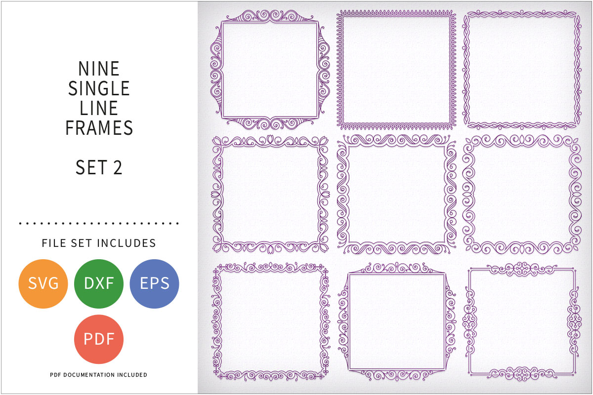 Nine Single Line Frames – Set 2 – GENTLEMAN CRAFTER