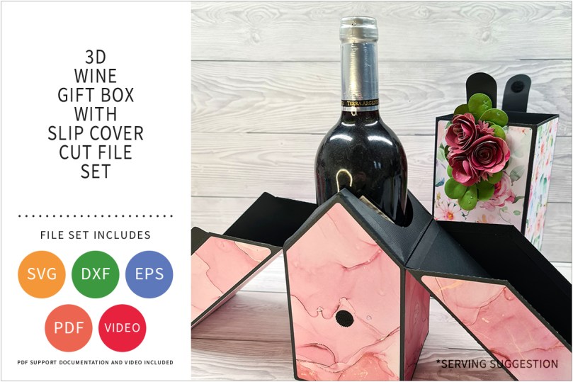 Wine Bottle Gift Box with Slip Cover Cut File Set – GENTLEMAN CRAFTER