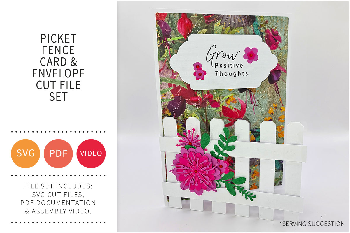 Picket Fence Card and Envelope SVG Cut File Set – GENTLEMAN CRAFTER