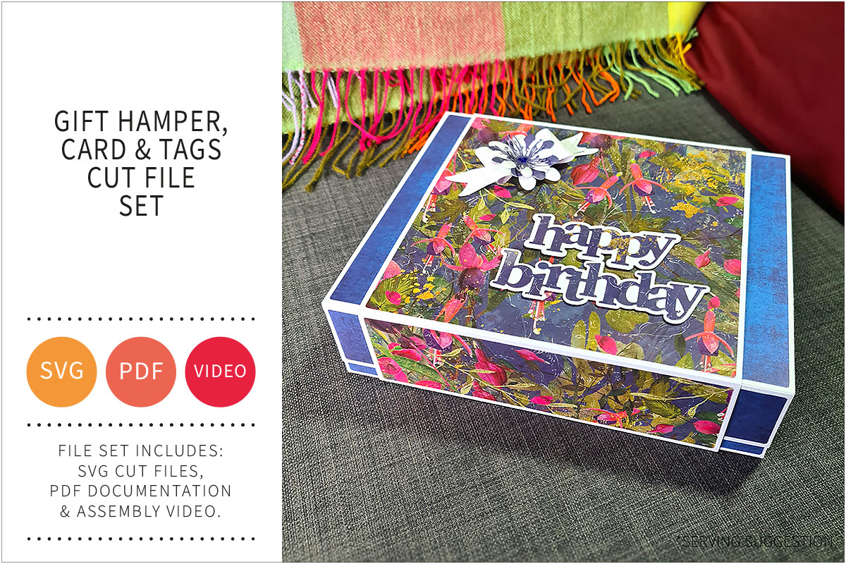 Matching Gift Hamper, Card, Envelope and Tag SVG Cut File Set ...