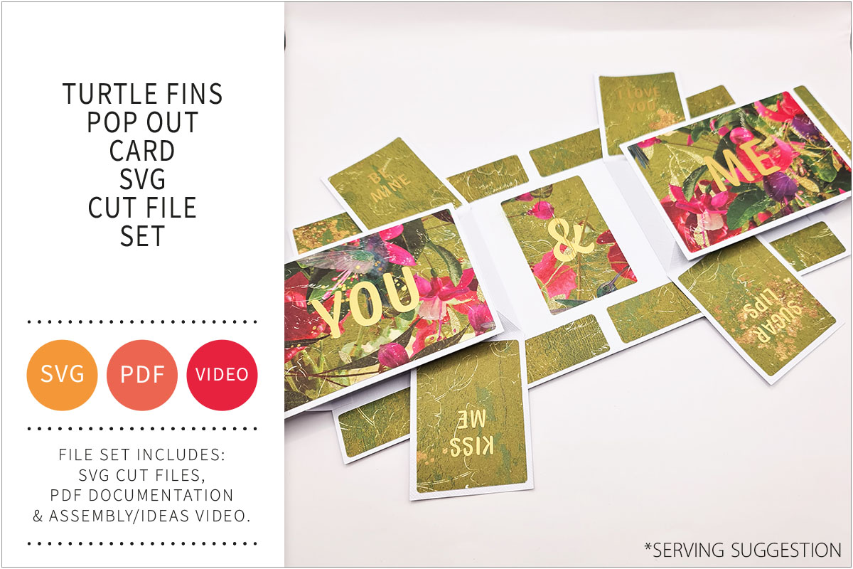 Turtle Fins Pop Out Card with Envelope SVG Cut File Set – GENTLEMAN CRAFTER
